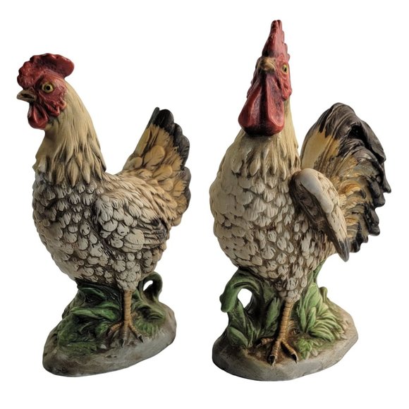 Homco | Accents | Vintage Homco Rooster And Hen Figurines Made In ...